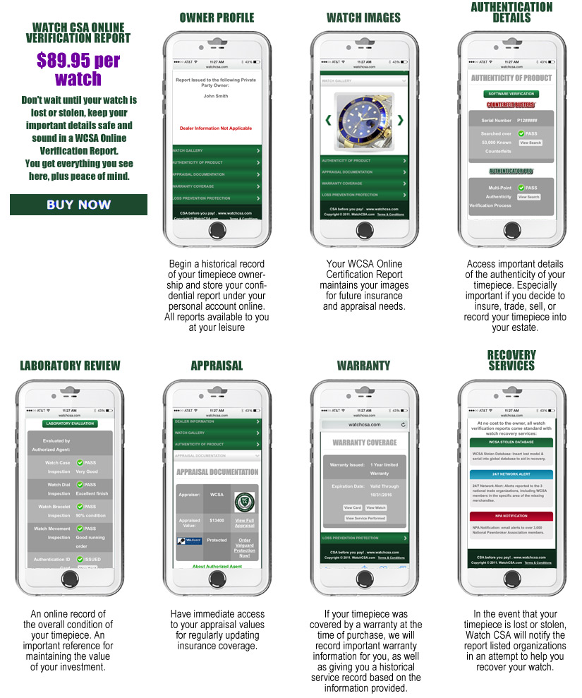 Verify Report – Watch Certification Services of America